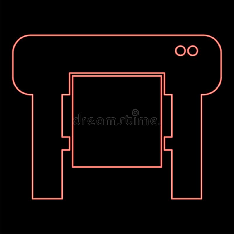 Neon Plotter Red Color Vector Illustration Image Flat Style Stock ...