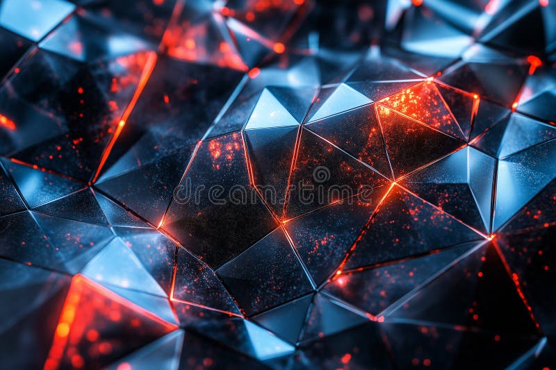 Neon Polygon Texture with Glowing Line by Generative Ai Stock ...
