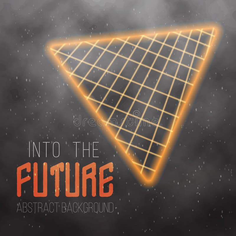 Retro Disco 80s Neon Poster Made in Tron Style with Triangles, F Stock ...