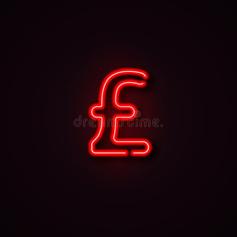 Neon pound symbol vector stock vector. Illustration of element - 122729076