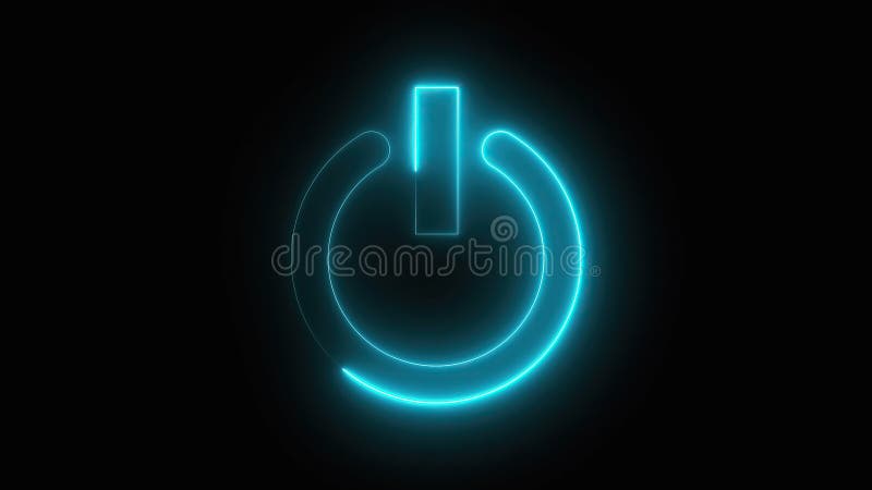 Neon power button icon stock illustration. Illustration of line - 367543131