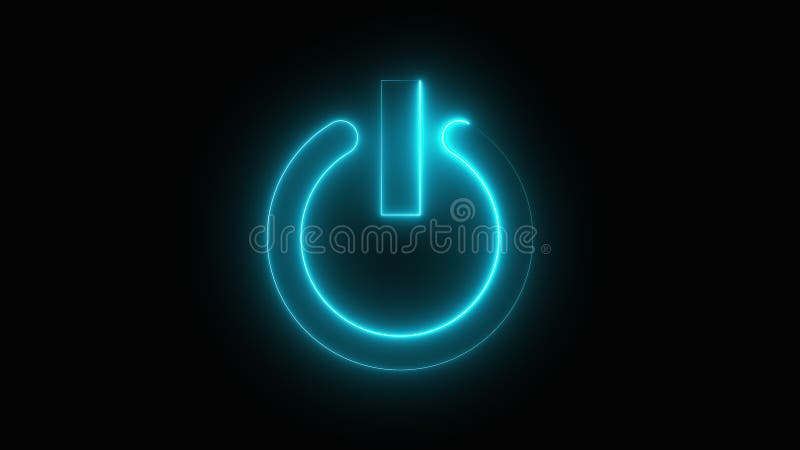 Neon power button icon stock footage. Video of technology - 367546614