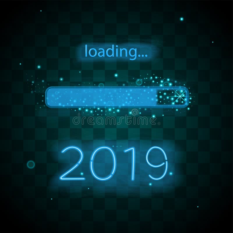 Neon progress bar stock vector. Illustration of abstract - 135152503