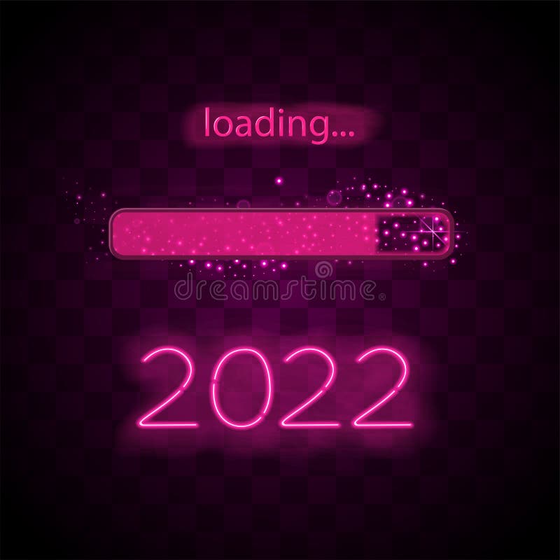 Neon progress bar new year stock vector. Illustration of banner - 237185368