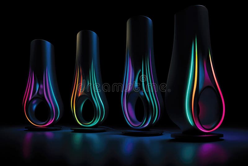 Neon Pulse a Set of Sleek Modern Speakers with Pulsating Neon Lights ...