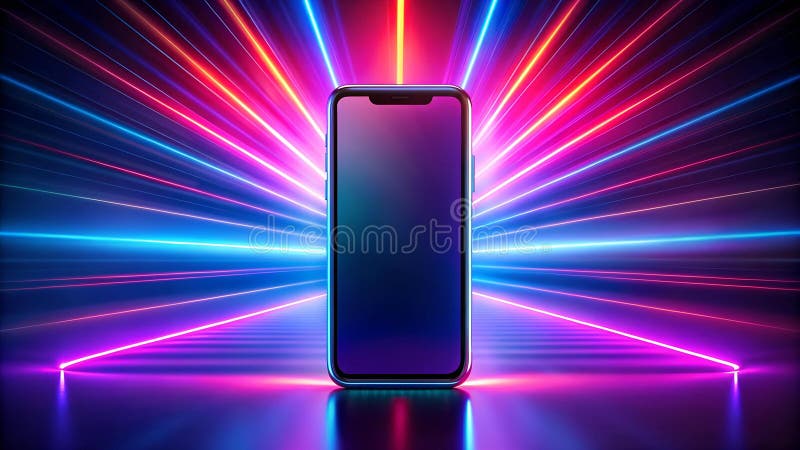 Neon Pulse: a Symphony of Light and Technology Generative AI Stock ...