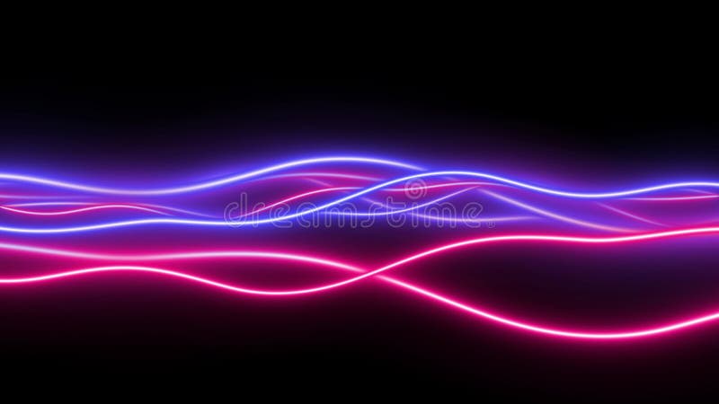 3d Neon Glowing Frame Squares Background. Shimmering Colored LED Lines ...