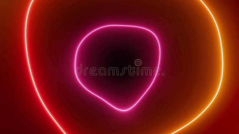 Neon Pulse Wave Lines on a Black Background. Bright Glowing Contours in ...