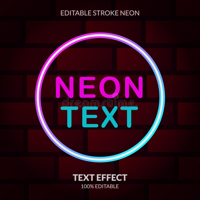 Neon Purple and Blue Glow Color Text Effect Adobe Illustration Editable ...