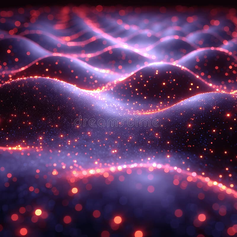 The Neon Purple Grid of Virtual Worlds. Stock Illustration ...