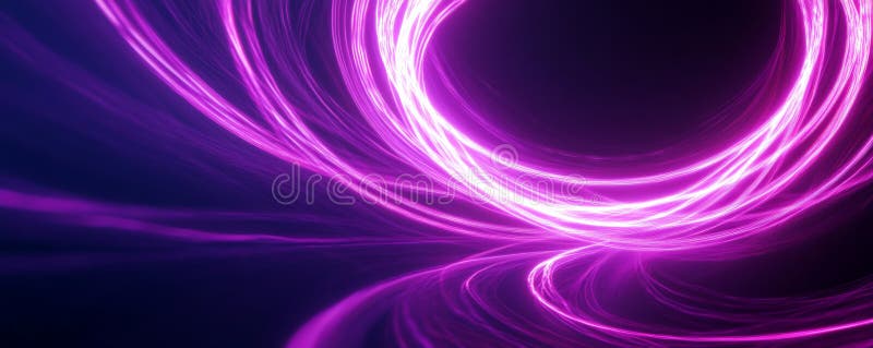 Neon Purple Light Trails Spinning in a Continuous Loop, Creating a ...