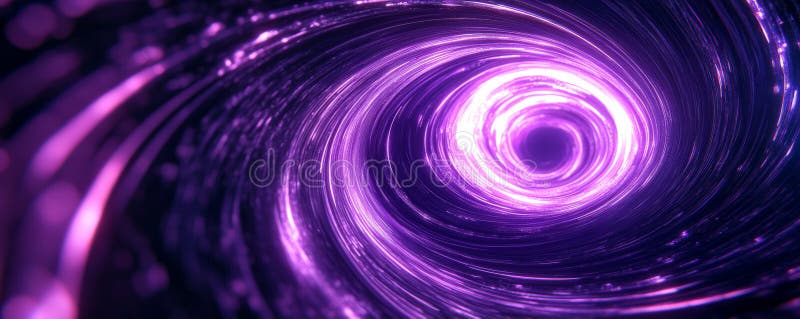 Neon Purple Light Trails Spinning in a Continuous Loop, Creating a ...