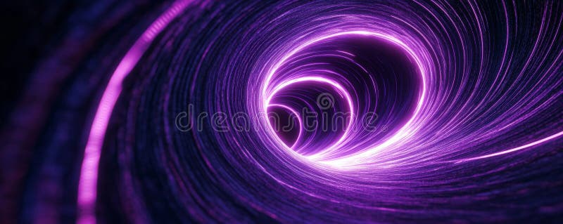 Neon Purple Light Trails Spinning in a Continuous Loop, Creating a ...