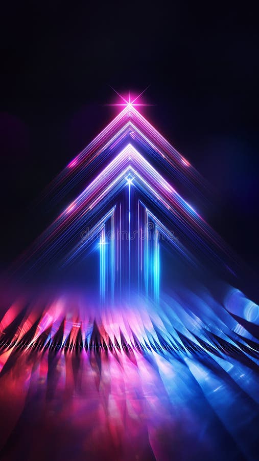 Neon Pyramid Landscape stock illustration. Illustration of synthwave ...