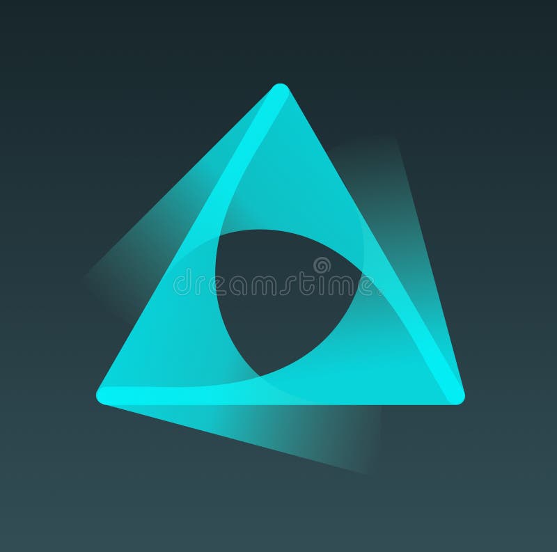 Neon Pyramid Logo. the Illuminated Triangle Symbolizes Balance ...