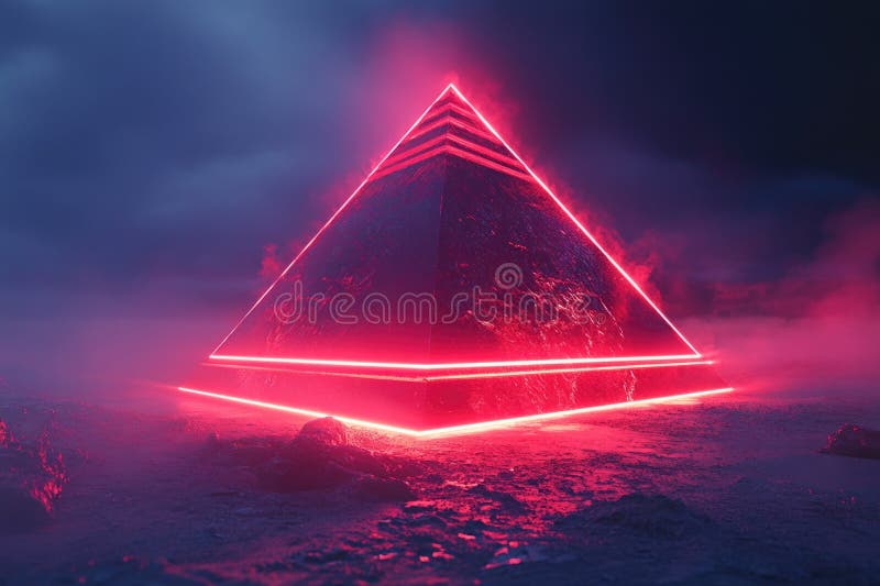 Neon Pyramid Structure stock image. Image of abstract - 380149275