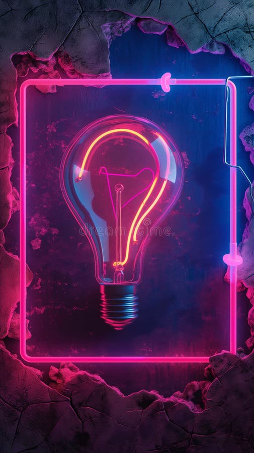 Neon Question Mark Against a Lamp Stock Illustration - Illustration of ...