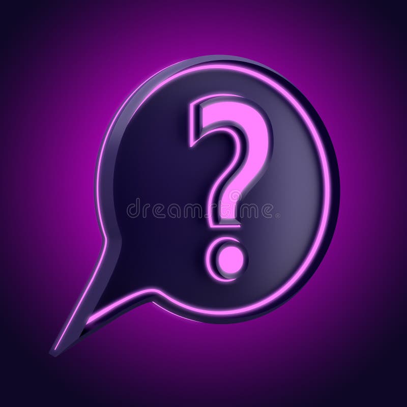 Neon Question Mark in Bubble Stock Illustration - Illustration of ...