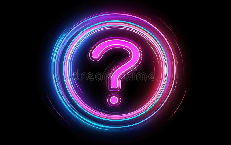 Glowing Pink Neon Question Mark Dark Abstract Background Stock Photos ...
