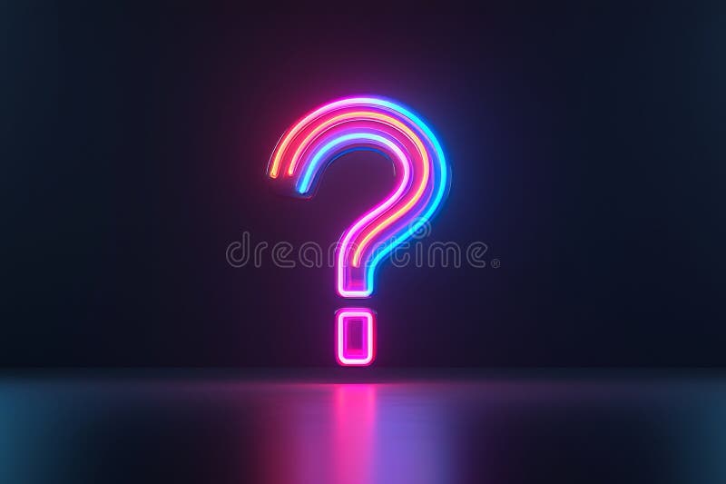 The Neon Question Mark is Illuminated by Flames Stock Photo - Image of ...