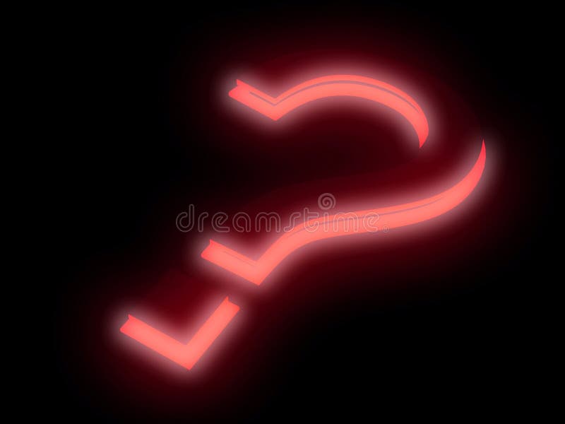 Red Neon Question Mark on a Black Background Stock Vector ...
