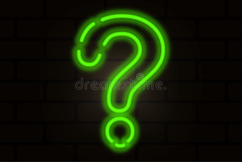 Neon Question Mark. Nightlife Concept. Answer Question Sign. Vector ...