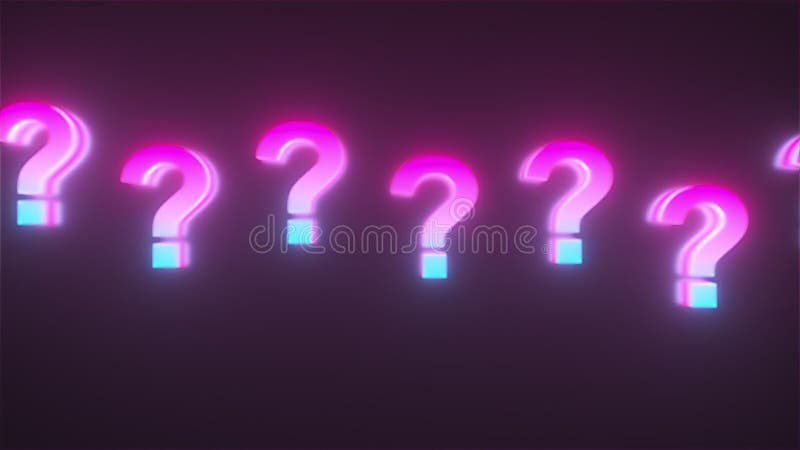 Neon questions marks stock footage. Video of night, pink - 266413846
