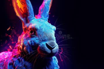 Cool Rabbit Neon Background Stock Illustrations – 103 Cool Rabbit Neon ...
