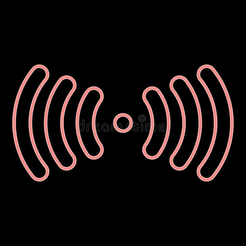 Neon Radio. Night Illuminated Wall Street Sign. Isolated Geometric ...