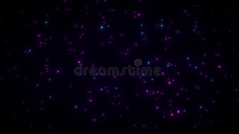 Neon Rain. Digital Technology Blue Background, Moving Light Particles ...