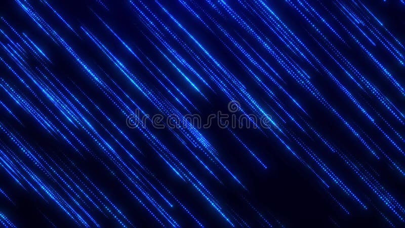 Neon Rain of Particles, Falling Line Background, Motion of a Stream of Glowing Bright Particle ...