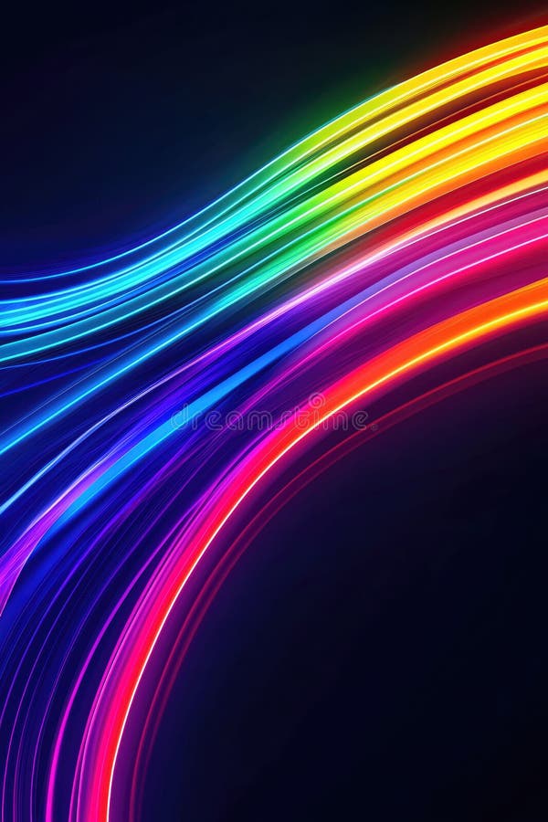 Neon Rainbow on Black Background. Selective Focus Stock Photo - Image ...