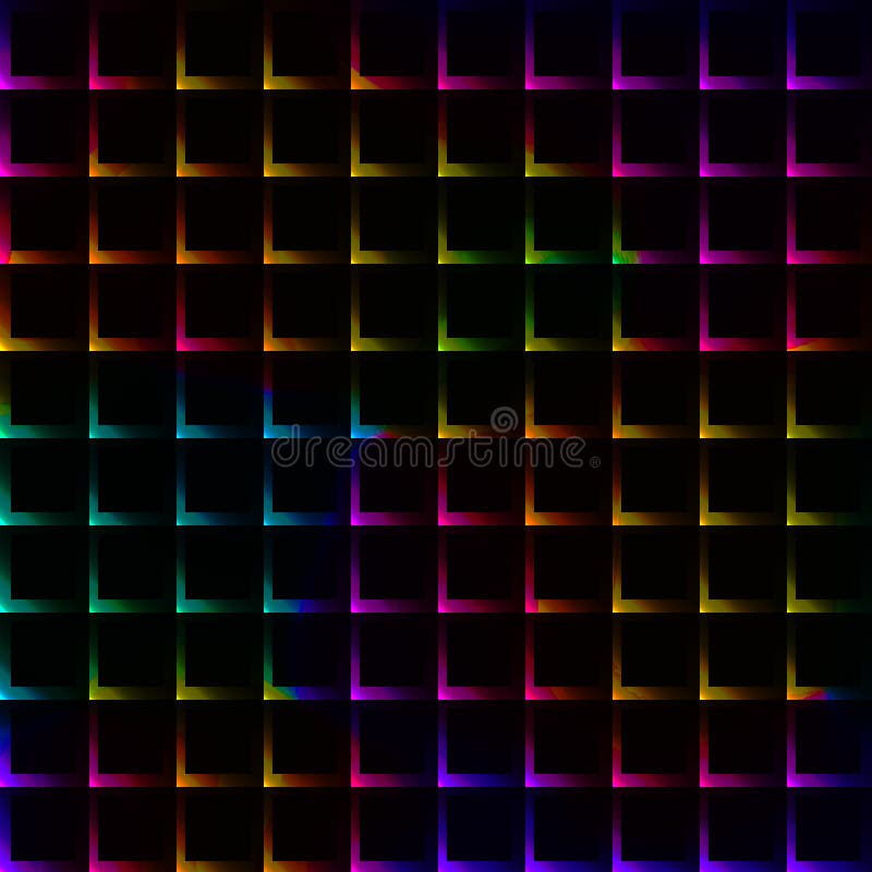 Neon Rainbow Bright Color Grid with Thorns - Seamless Background Stock ...