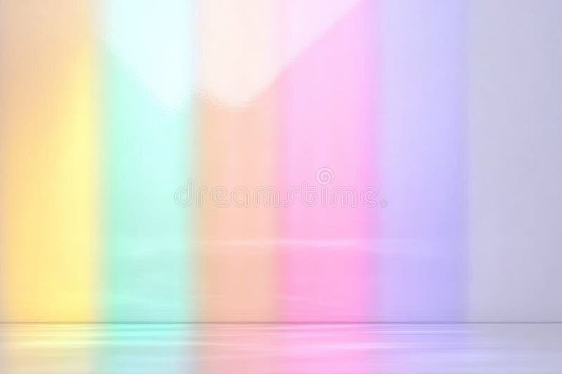 Neon Rainbow Gradient Light Effect on White Wall - Holographic ...