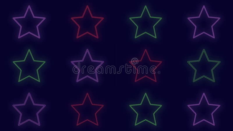 Neon Rainbow Retro Stars Pattern Stock Footage - Video of futuristic ...