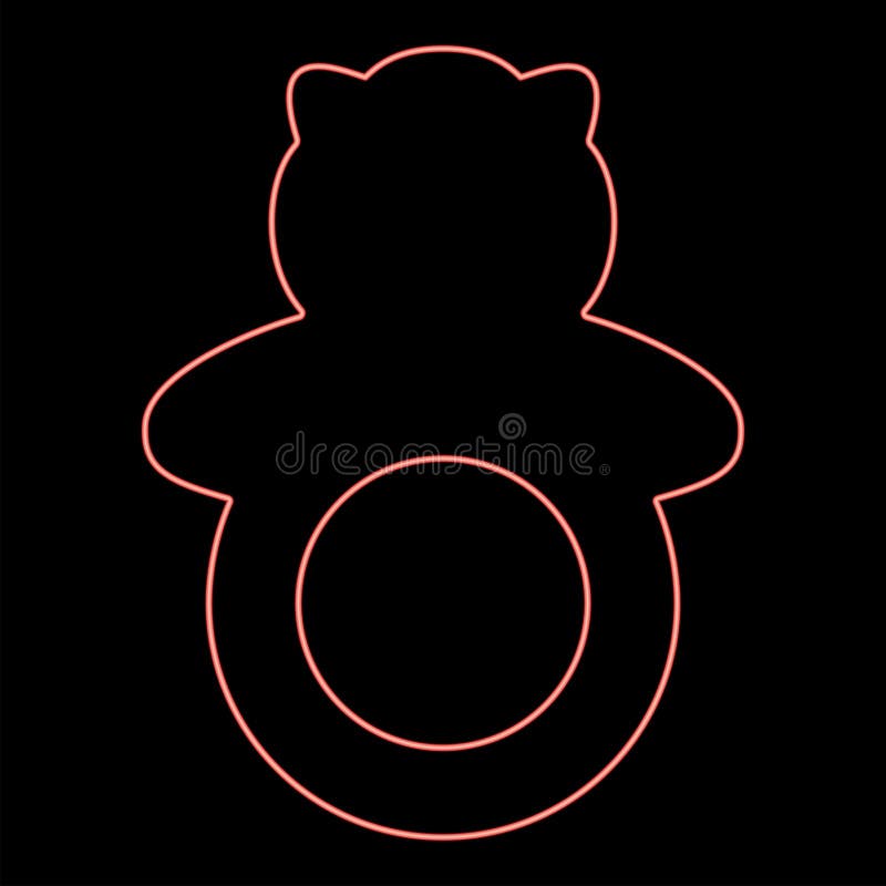 Neon Rattle Red Color Vector Illustration Flat Style Image Stock Vector ...