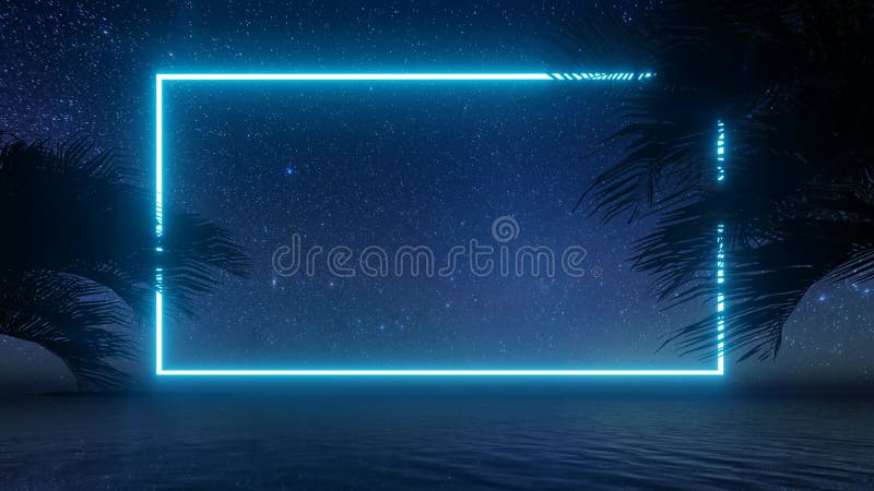 Neon Rectangle. Glow Effect. Digital Technology Stock Video - Video of ...