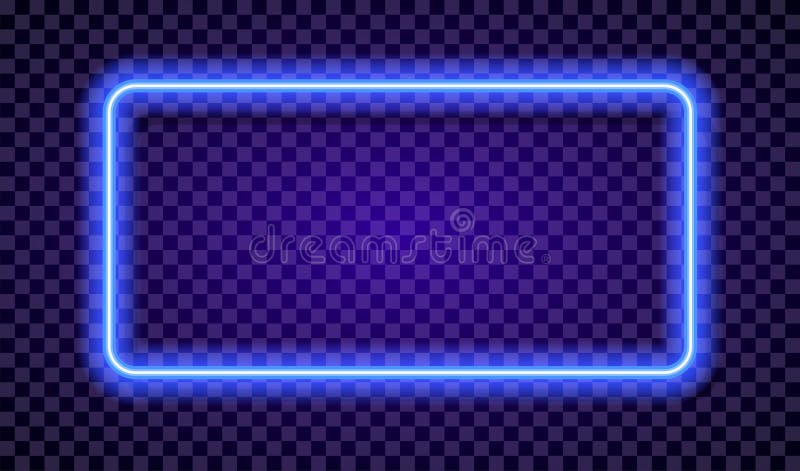 Vector Neon Horizontal Frames Set Cyan and Red Color on Transparent ...