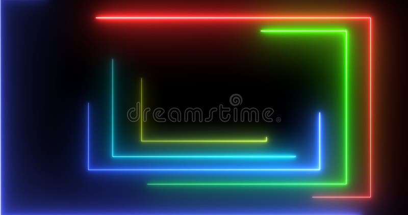 Neon Rectangles Geometric Loop Stream Starting Animation. Stock ...