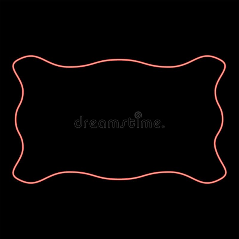 Neon Rectangular Banner Layout Wave Shape Frame Application Poster ...