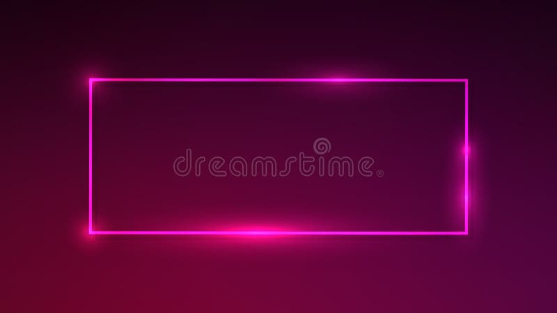 Neon Rectangular Frame with Shining Effects Stock Vector - Illustration ...