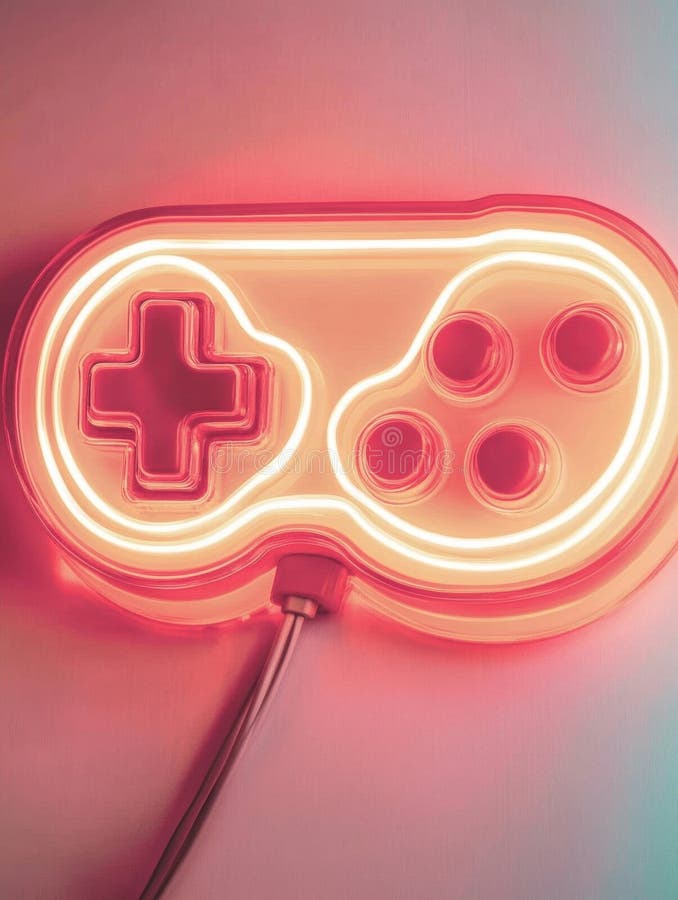 Neon Light Gamepad White Background Stock Illustrations – 132 Neon ...