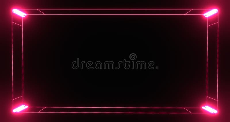 Neon Red Cyber Frame with Backlight Background Stock Illustration ...