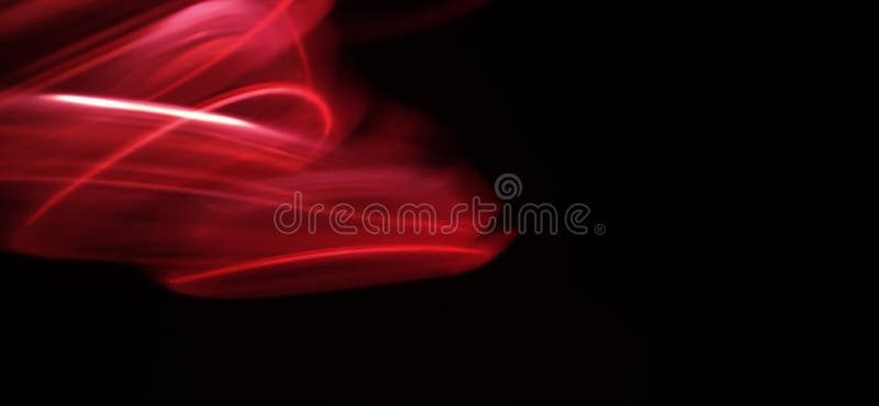 Neon Red Light Curve Wave Pattern Abstract Flowing in a Isolated Black ...