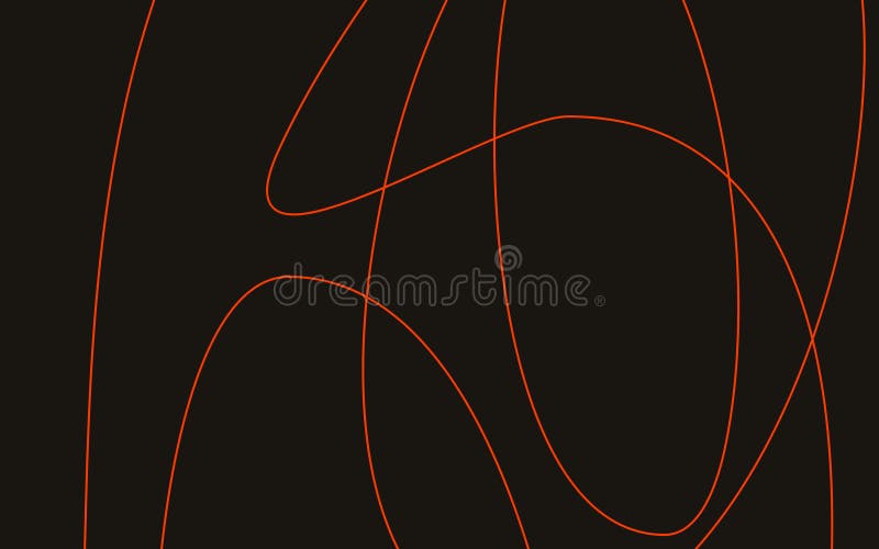 Neon Red Linear Pattern. Abstract Continuous Line Art on Black ...