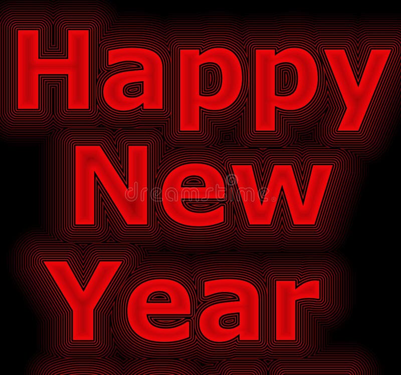 Neon red New year banner stock illustration. Illustration of wording ...