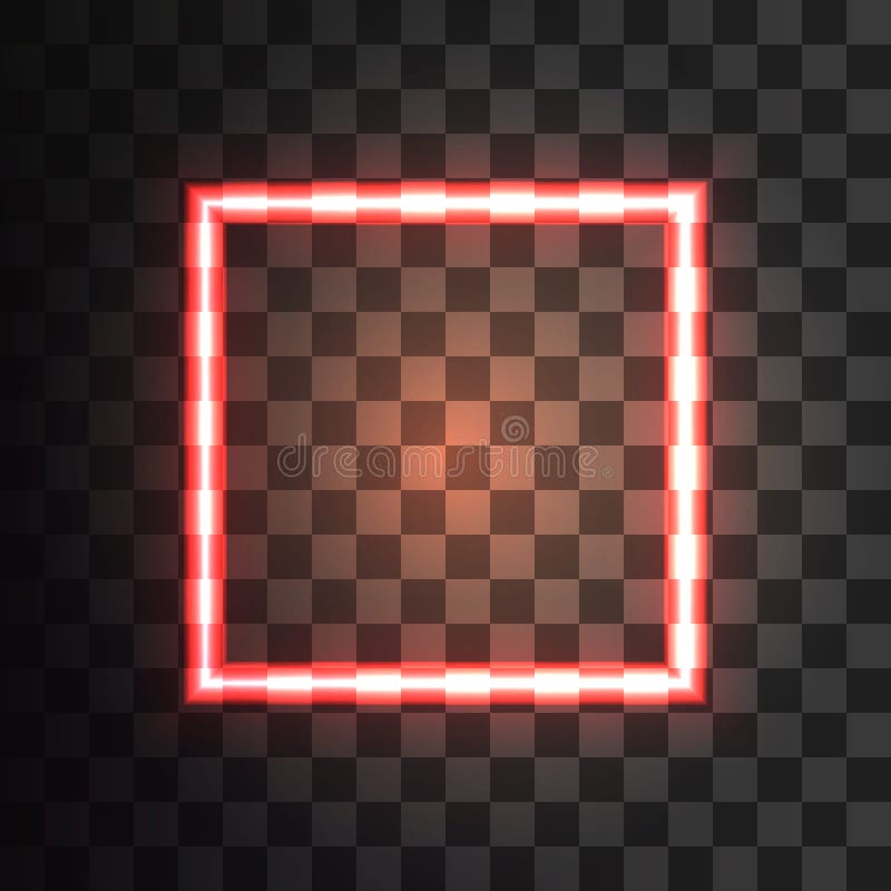 Square Bulb Frame Isolated on Transparent Background. Vector Template ...