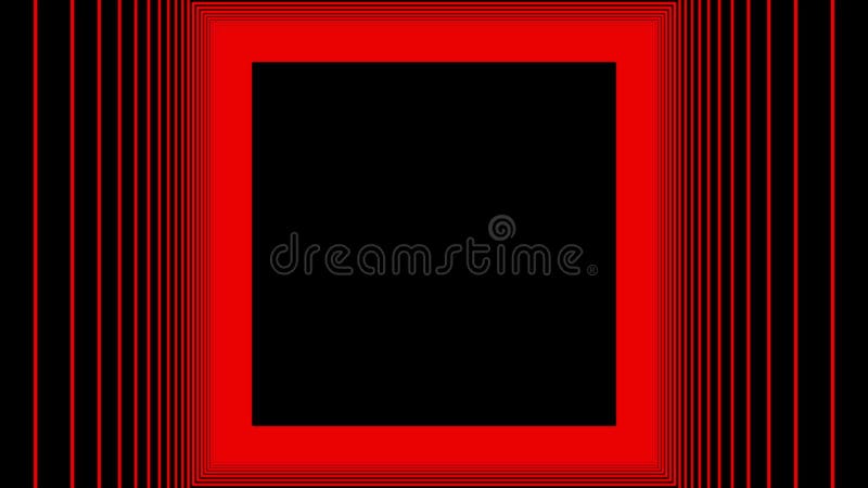 Neon Red Square Tunnel with Pulsating Square Frames. Animation ...