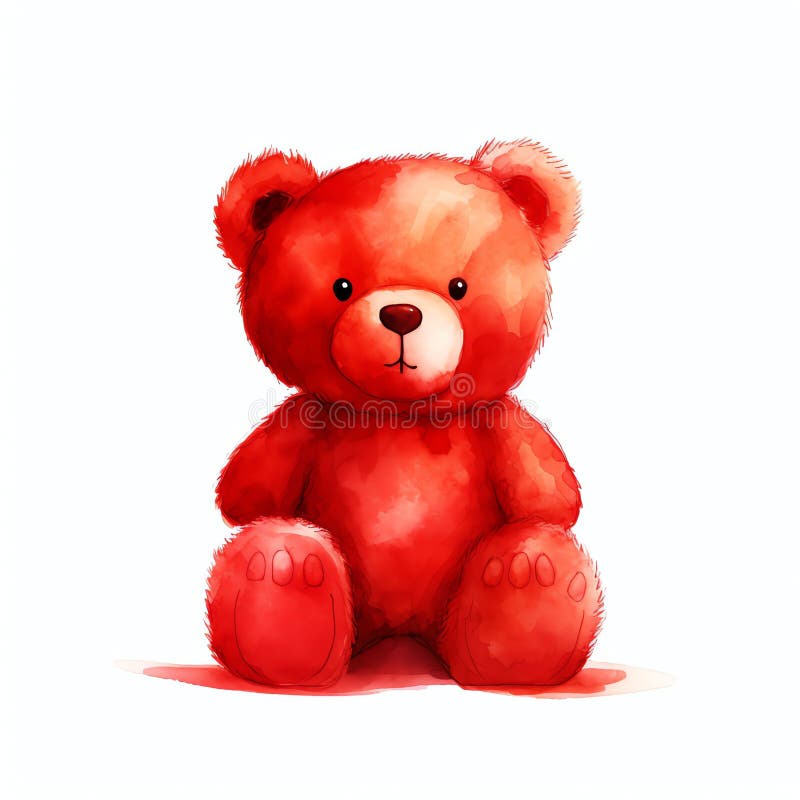 Neon Red Teddy Bear Illustration for Nursery Stock Illustration ...