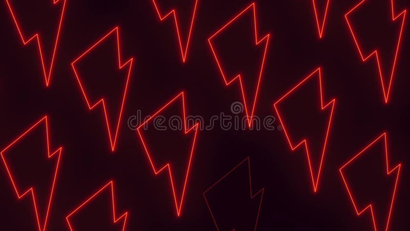 Neon Red Thunderbolts Pattern with Pulse Effect Stock Video - Video of ...
